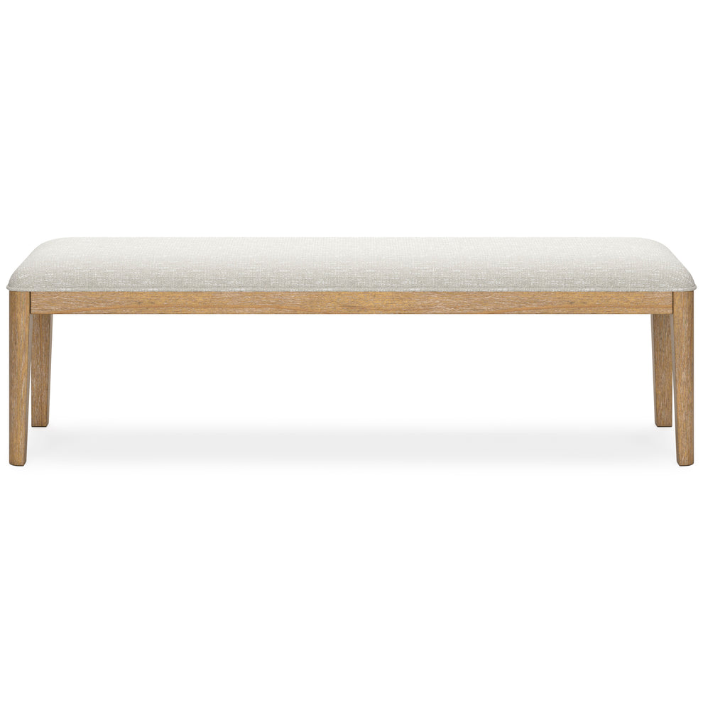 Rencott Dining Bench with Woven Seat and Light Oak Finish from Ashley ...